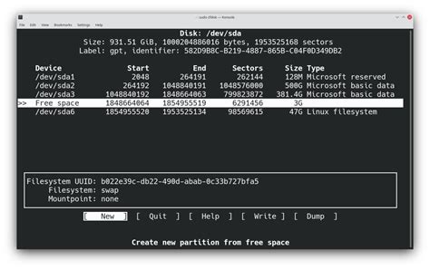 How To Create Resize And Delete Linux Partitions With Cfdisk