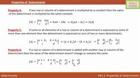 video 23 properties of determinants youtube