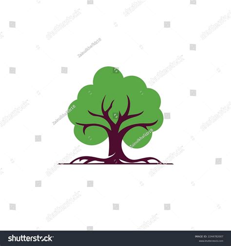 Tree Roots Logo Design Vector Isolated Stock Vector Royalty Free
