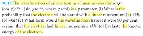 solved the wavefunction of an electron in a linear