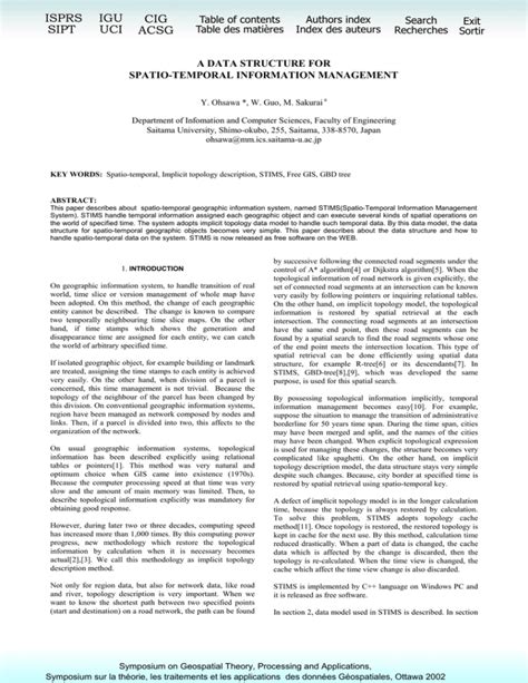 a data structure for spatio temporal information management