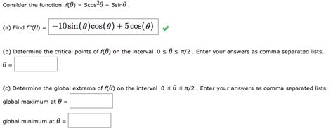 solved consider the function 0 5cos2θ 5sinθ a find