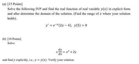 solved a [15 points] solve the following ivp and find the