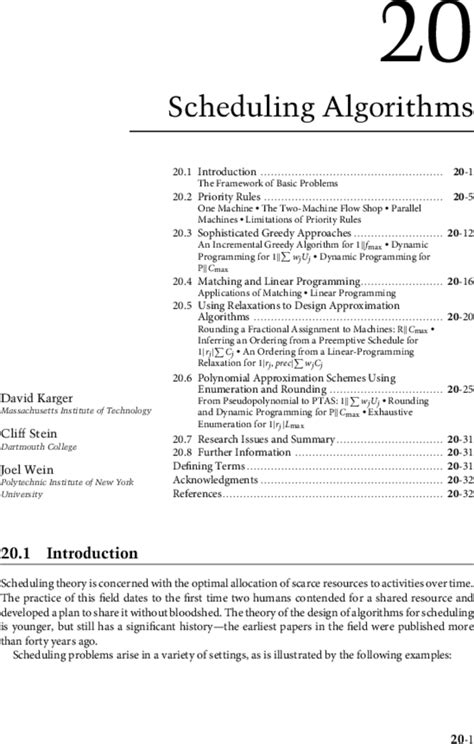 scheduling algorithms algorithms and theory of computation handbook