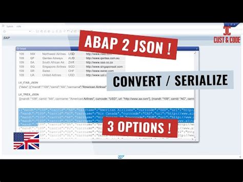 ABAP 2 JSON 3 Ways To Convert English YouTube