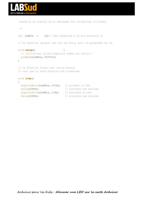 Cours4 Allumer Une Led Sur La Carte Arduino PDF