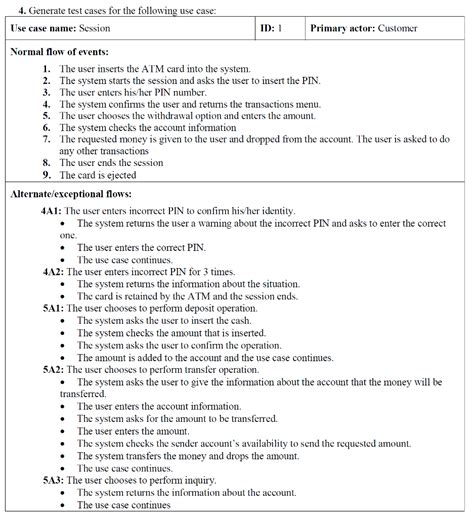 solved generate test cases for the following use case th