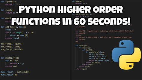 python higher order functions in 60 seconds youtube