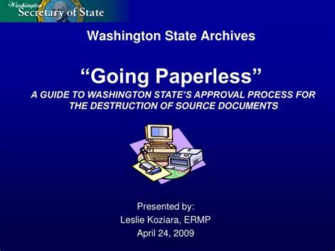 PPT Washington State Archives Going Paperless PowerPoint