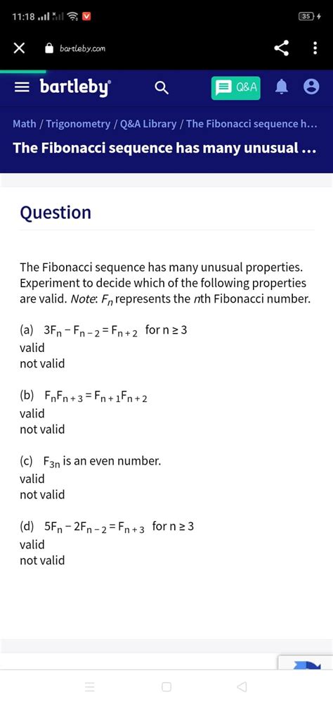 answered the fibonacci sequence has many unusual… bartleby