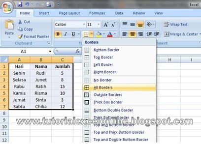 Cara Membuat Garis Untuk Kolom Atau Baris Di Microsoft Excel TUTORIAL