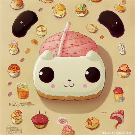 Cute Cartoon Foods In Detailed Hd Style Of Kawaii Midjourney