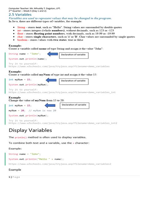 java programming 2nd periodical test notes pdf integer computer science variable