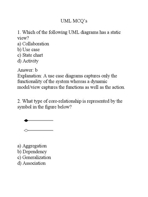 uml mcq pdf unified modeling language inheritance object oriented programming