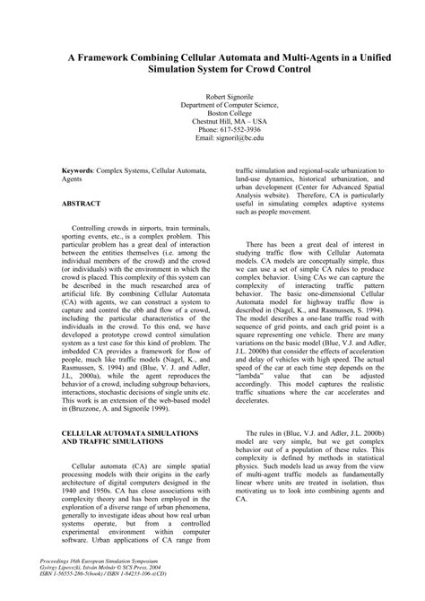 pdf a framework combining cellular automata and multi agents in a unified simulation system