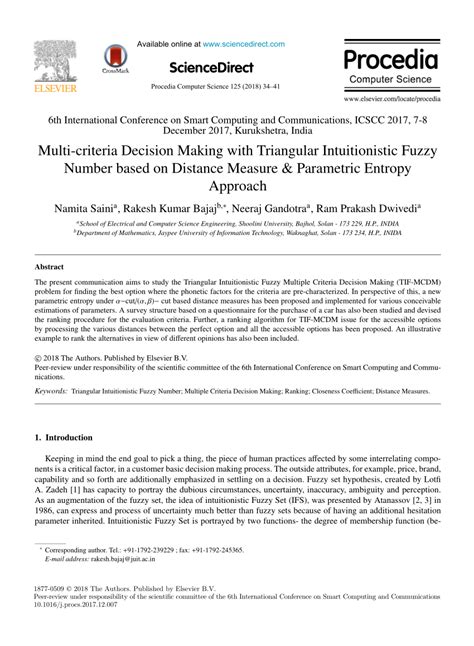 pdf multi criteria decision making with triangular intuitionistic fuzzy number based on