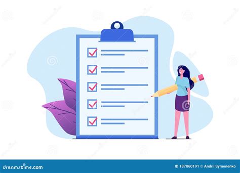 Businesswoman Checklist Concept Checking Business Task Success
