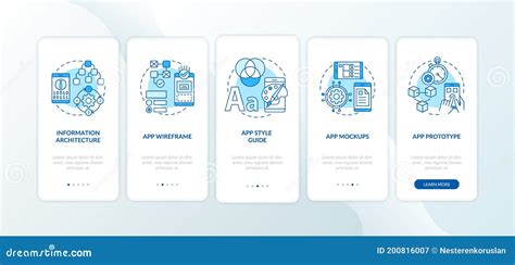 Ui And Ux Design Steps Onboarding Mobile App Page Screen With Concepts