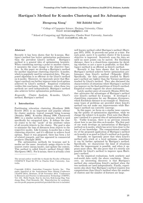 pdf hartigan s method for k modes clustering and its advantages