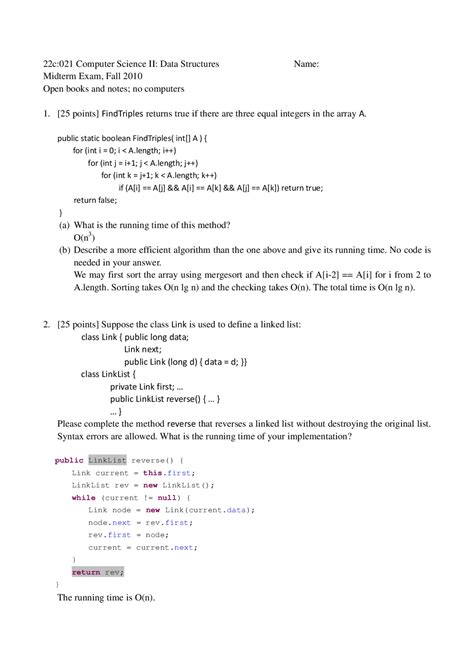 recursive calls data structures solved exam docsity