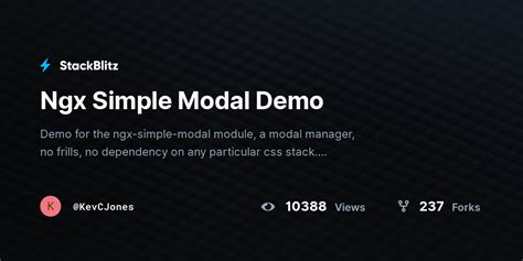 Ngx Simple Modal Demo StackBlitz