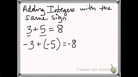 adding integers with the same sign youtube