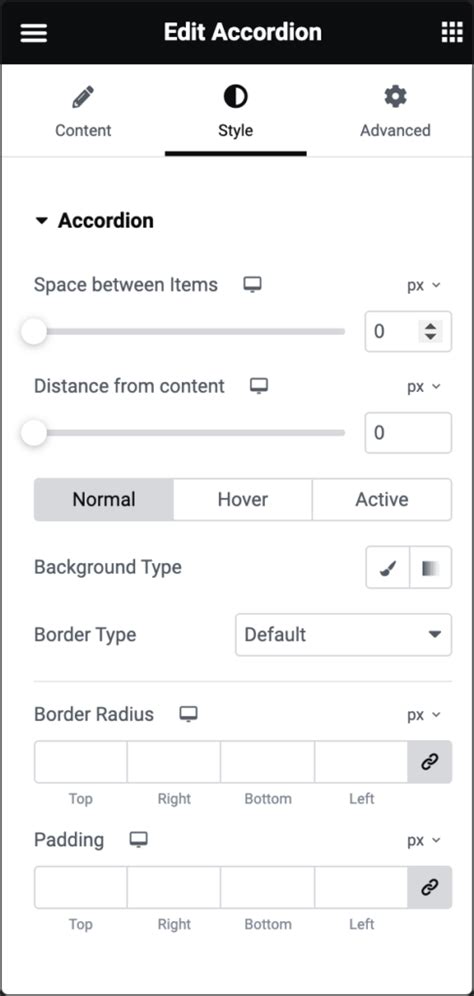 Accordion Widget With Nested Elements Elementor