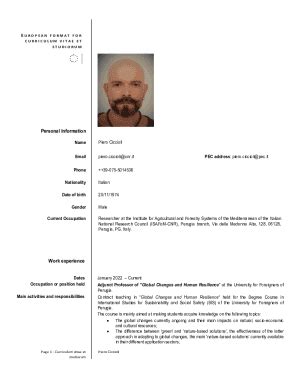 Fillable Online How To Write A Curriculum Vitae CV Career Studio