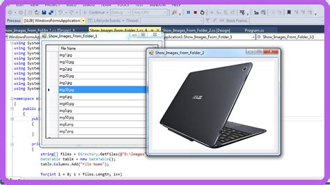 c show images from folder on datagridview row click c java php programming source code