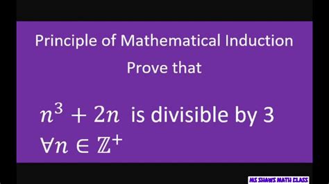 prove that n 3 2n is divisible by 3 for all positive integers principle of mathematical