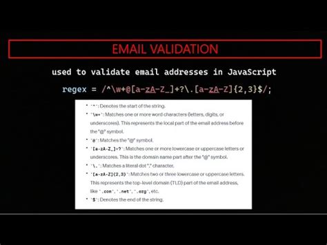 Email Validation Regular Expression JavaScript YouTube