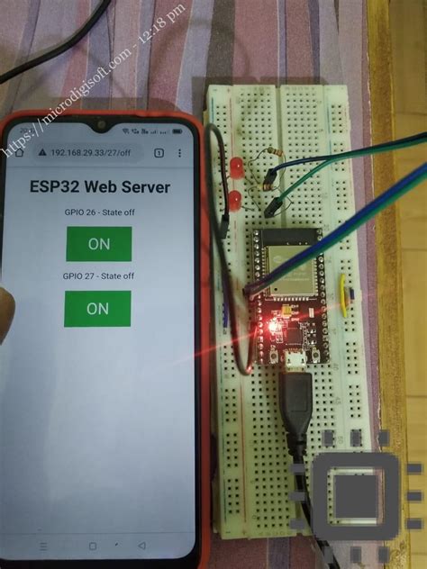 control leds using esp32 web server in arduino ide