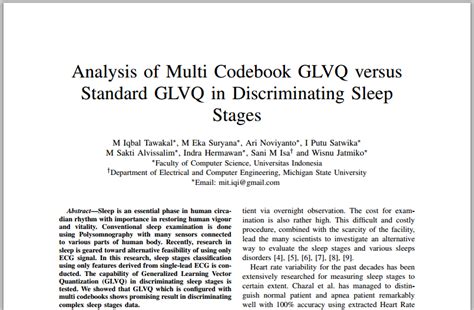 analysis of multi codebook glvq versus standard glvq in discriminating sleep stages mitbal