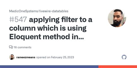 Applying Filter To A Column Which Is Using Eloquent Method In Itself