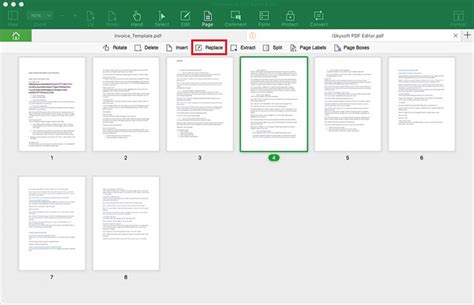 how to replace page in pdf