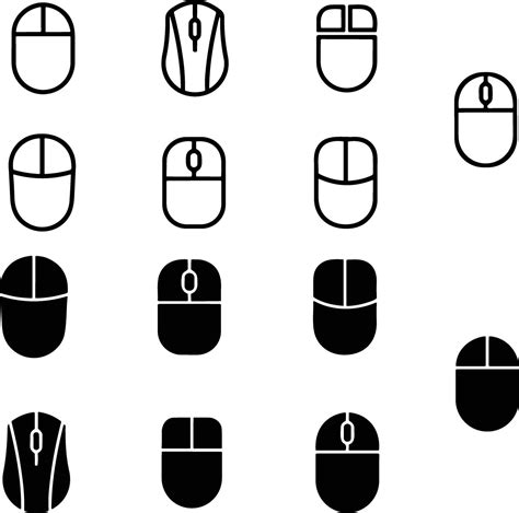Computer Hardware Mouse Icons Set Computer Mouse Icons Vector Left