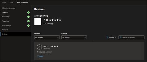 reply to user reviews about your microsoft edge extension microsoft edge development