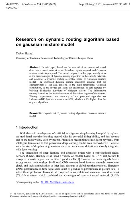 pdf research on dynamic routing algorithm based on gaussian mixture model