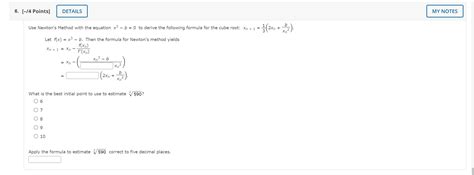 solved use newton s method with the equation x3−b 0 to