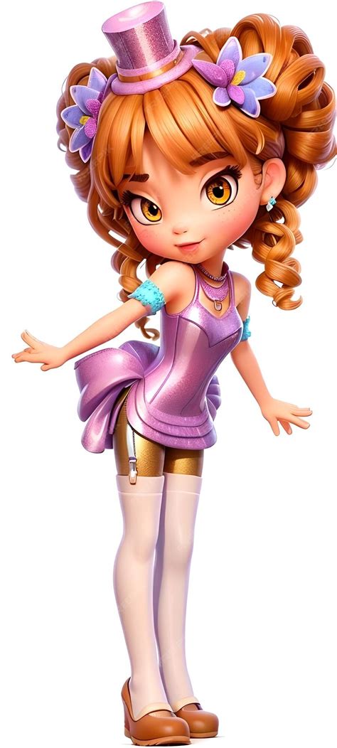 Premium Vector Young Girl In Pink Dress And White Stockings