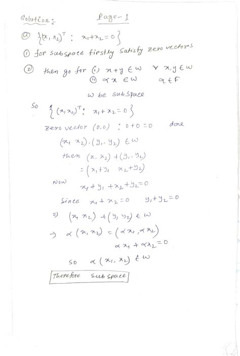 [solved] determine whether the following sets form subspaces of r2 a { course hero