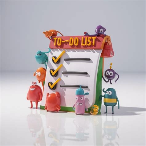 Premium Photo Creative 3D Render Illustration Of A Todo List With