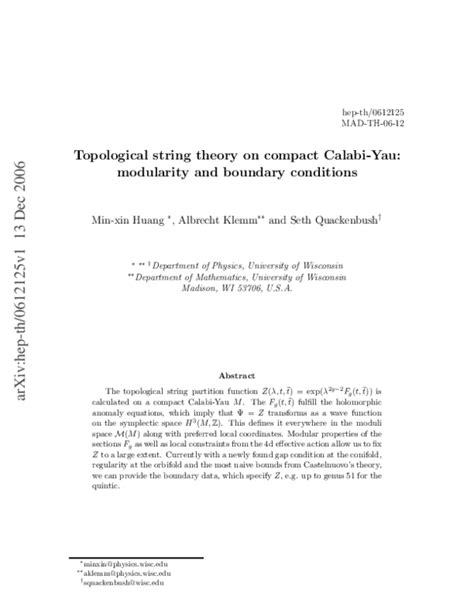 pdf topological string theory on compact calabi yau modularity and boundary conditions