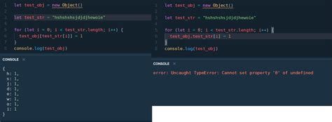 dynamically adding object properties in a for loop why does the left example work but the