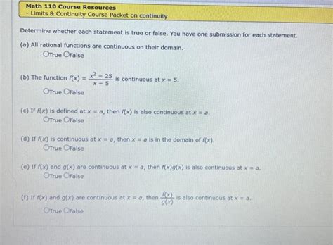 solved determine whether each statement is true or false