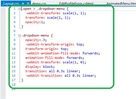 The ASP NET MVC Club Step By Step How To Add An Animated Dropdown Menu