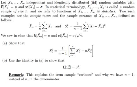 solved let x 1 x n independent and identically