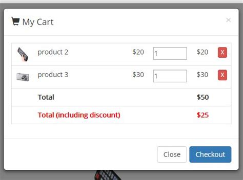 Simple Shopping Cart Plugin With Jquery And Bootstrap Mycart Free