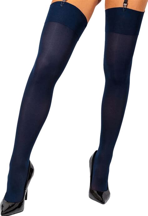 Sofsy Thigh High Suspender Stockings For Garter Belt Women Opaque 60 Denier Lingerie Socks