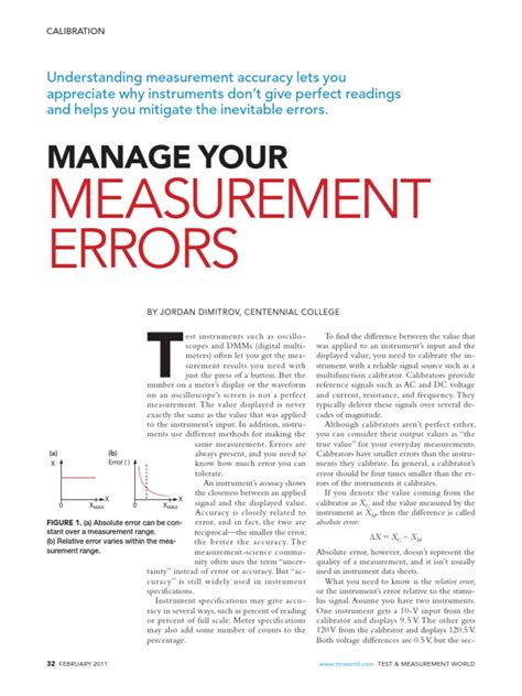 understanding measurement accuracy managing errors through calibration pdf accuracy and